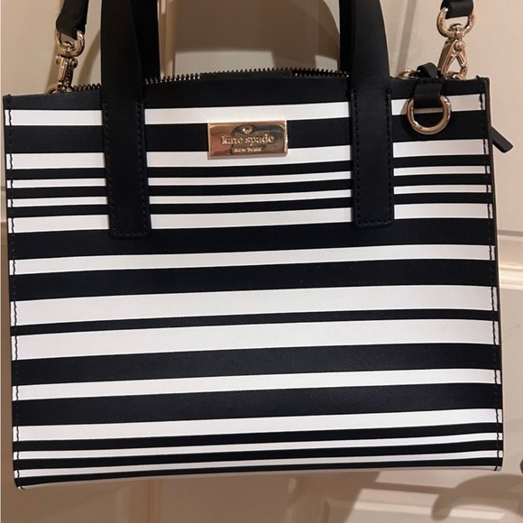 kate spade | Bags | Kate Spade Black And White Striped Tote | Poshmark